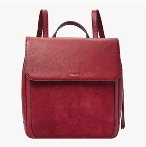 Fossil | Bags | Fossil Leathersuede Red Velvet Claire Backpack | Poshmark